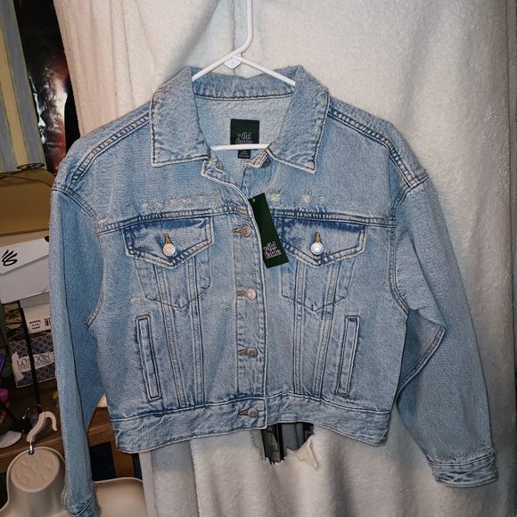 wild fable | Jackets & Coats | New Wild Fable Light Blue Womens Cropped ...